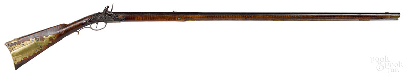 Jacob Sees full stock flintlock long rifle - auctions & price archive