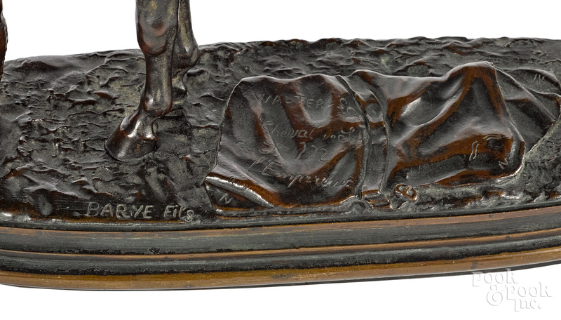 Alfred Barye, bronze horse and handler - auctions & price archive